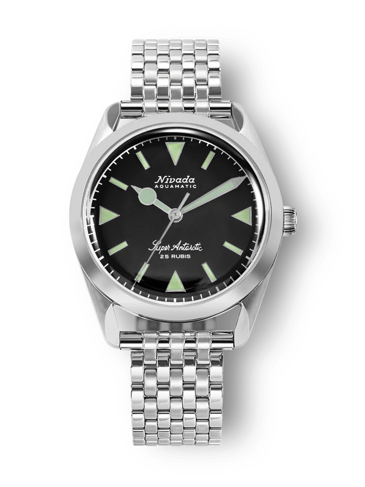 Men's silver Nivada Grenchen watch with steel strap Super Antarctic ...