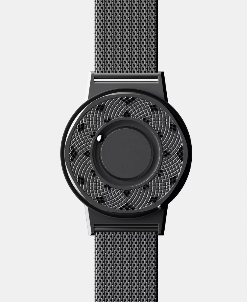 Men's black Eone watch with steel strap Switch Sunflower - Black 40MM