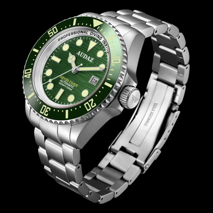 Men's silver Audaz watch with steel strap Abyss Diver ADZ-3010-08 ...