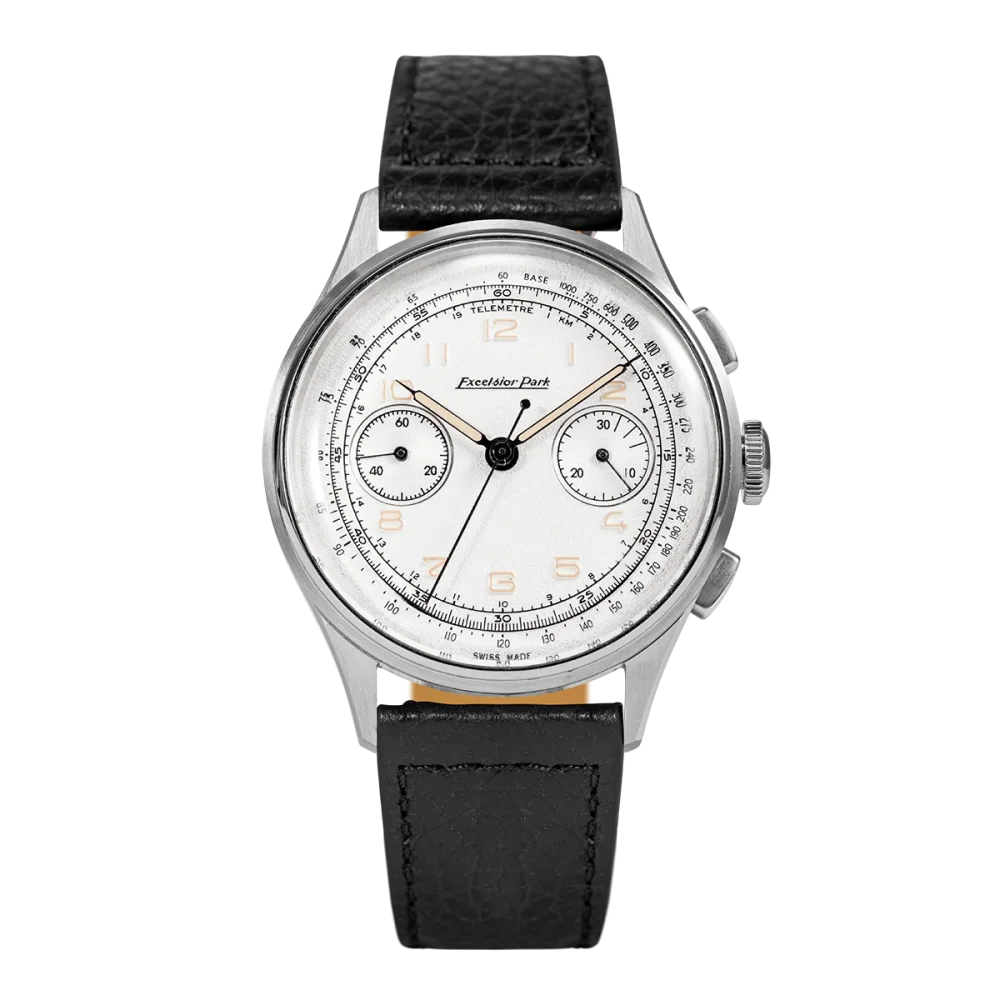 Men's silver Excelsior Park watch with leather strap Excelsior EP95002 ...