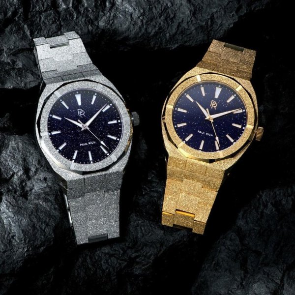 Men's silver Paul Rich watch with steel strap Frosted Star Dust Arabic ...