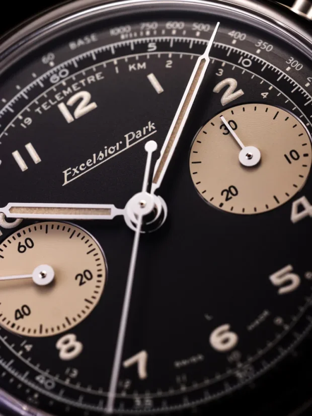 Men's silver Excelsior Park watch with leather strap BI COMPAX Panda ...