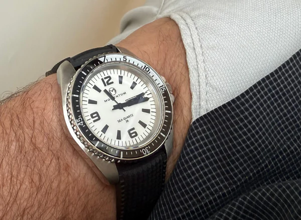 Men's silver Momentum Watch with steel strap Sea Quartz "Orca" Full ...