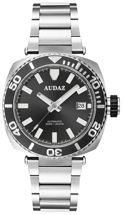 Men's silver Audaz watch with steel strap King Ray ADZ-3040-01 ...