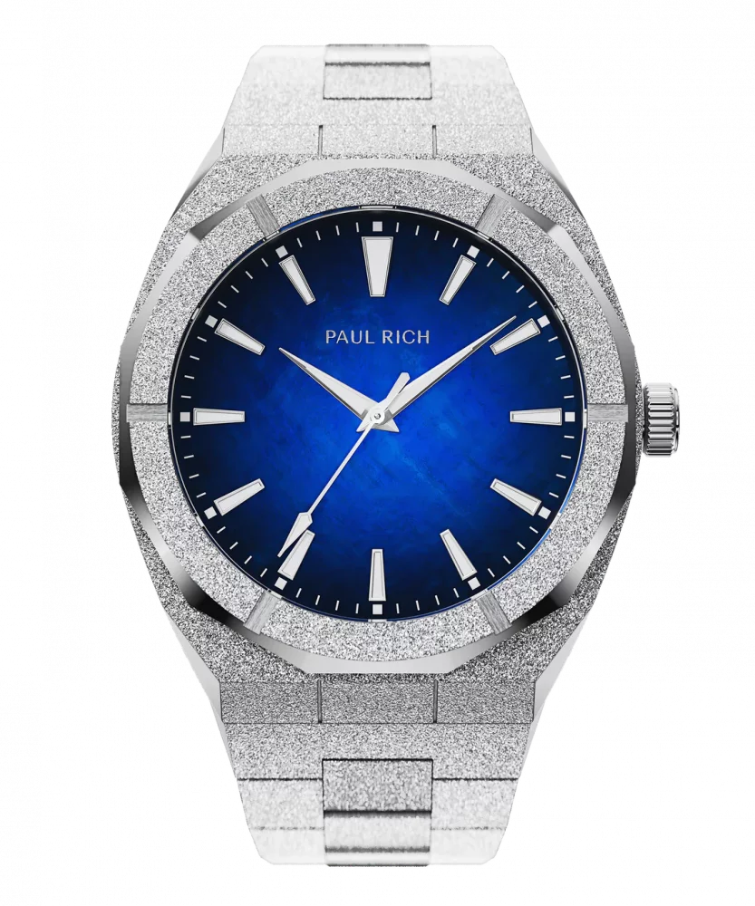 Men's silver Paul Rich watch with steel strap Frosted Star Dust Moonlit ...