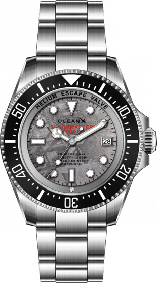 Men's silver Ocean X watch with steel strap SHARKMASTER 1000 SMS1011M ...
